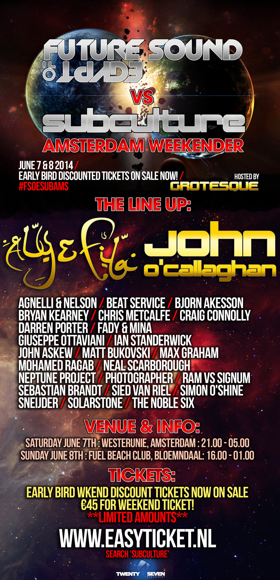 Line Up for FSOE vs Subculture Amsterdam Weekender Announced! – Future ...