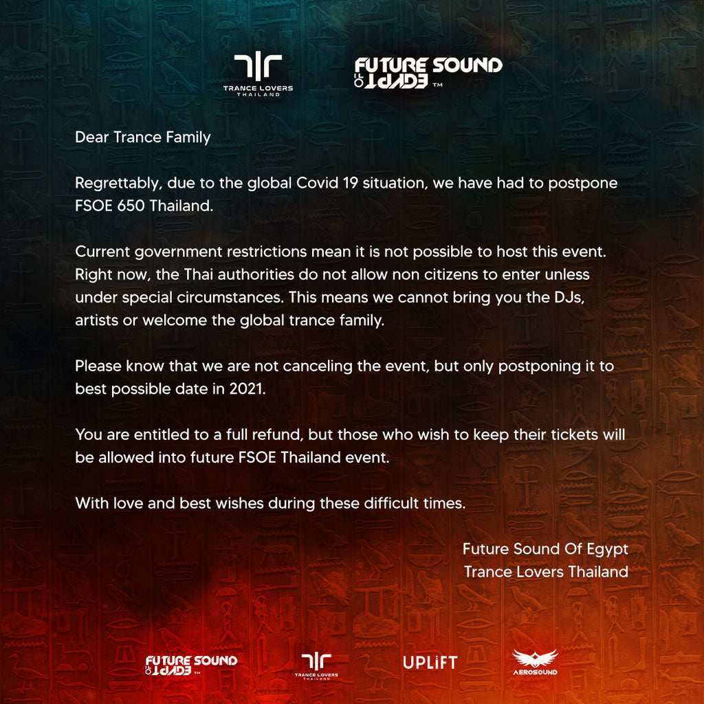 FSOE 650 - Thailand Postponement – Future Sound of Egypt