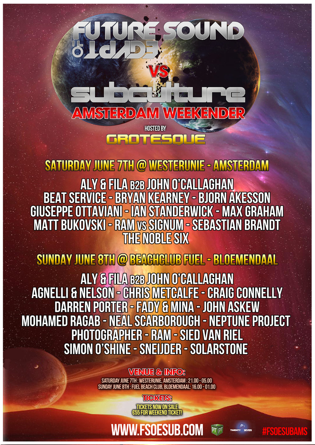 FSOE Vs Subculture Amsterdam Weekender Line Up Per Day Announced ...